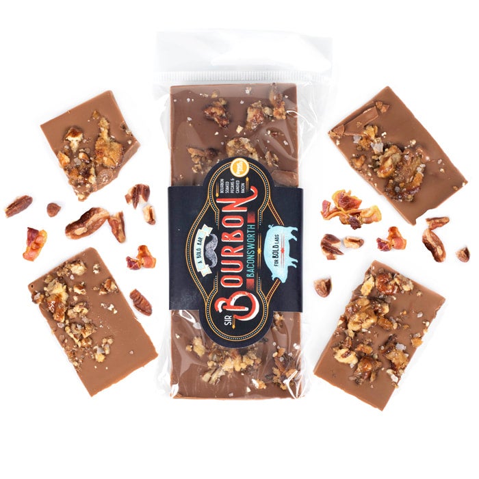 Sir Bourbon Baconsworth Chocolate Bar | Sweet Pete's Candy